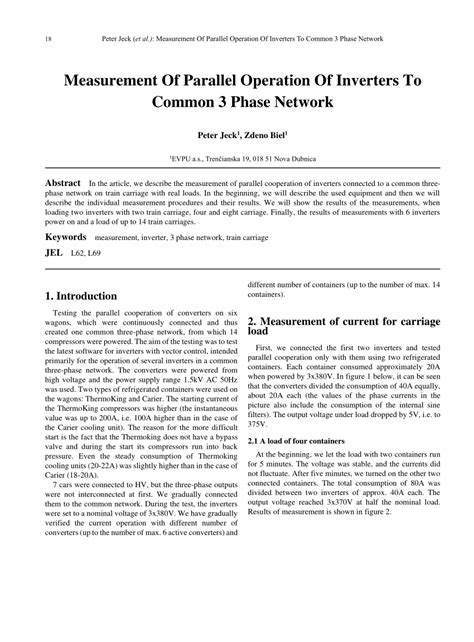 Pdf Measurement Of Parallel Operation Of Inverters To Common 3 Phase