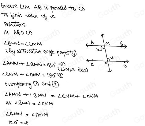 Solved In The Diagram Below Vector AB Is Parallel To Vector CD What Is The Value Of X A