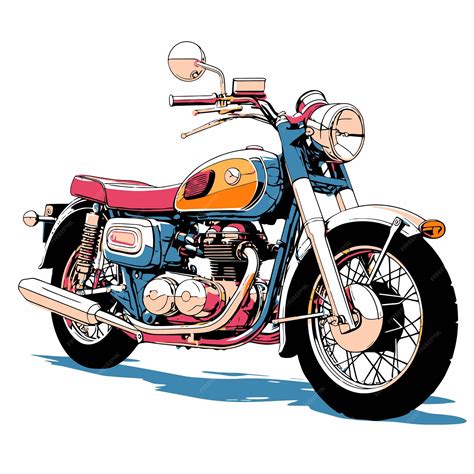 Ilustración De Moto Antigua Con Estilo Pop Art Vector Premium