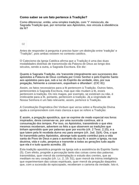 como saber se um fato pertence à tradição pdf