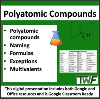 Polyatomic Compounds Introductory Google Slides And PowerPoint Lesson