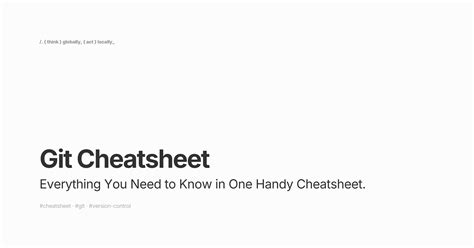 Git Cheatsheet Arik Chakma
