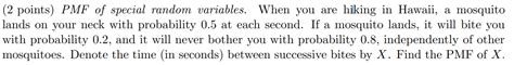 Solved Points PMF Of Special Random Variables When You Chegg Com