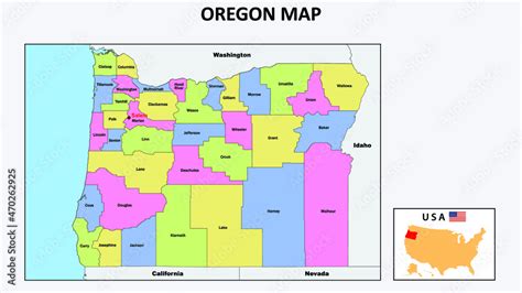 Oregon Map State And District Map Of Oregon Political Map Of Oregon