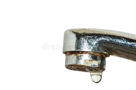Tap Closeup With Dripping Water Drop Water Leaking Saving Concept Stock Image Image Of
