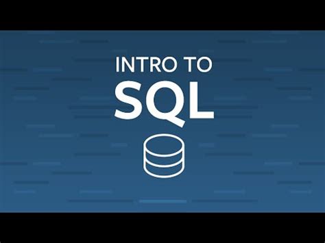 Intro To SQL Tutorial YouTube