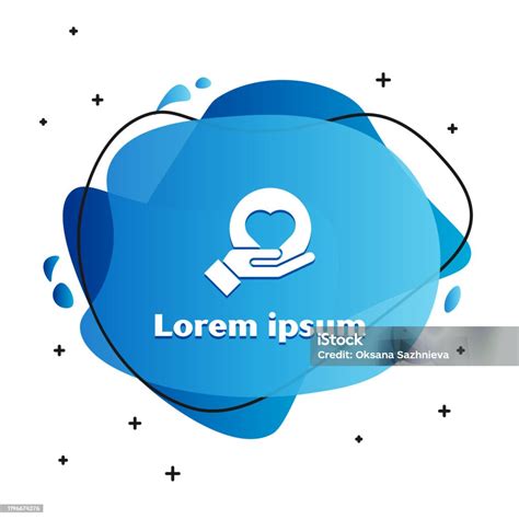 흰색 배경에 격리 된 손에 화이트 하트 아이콘입니다 손주는 사랑 기호 액체 모양의 추상 배너입니다 벡터 일러스트레이션 개념에 대한 스톡 벡터 아트 및 기타 이미지 Istock