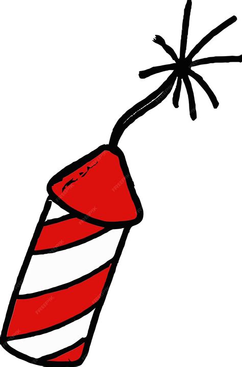 Premium Vector Starry Sky Red Rocket Firework Shining In Vector Illustration