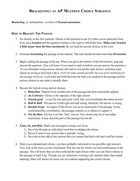 Bracketing Test Strategy Bracketing An Ap Multiple Choice Strategy Bracketing Test Strategy Bracketing An Ap Multiple Choice Strategy