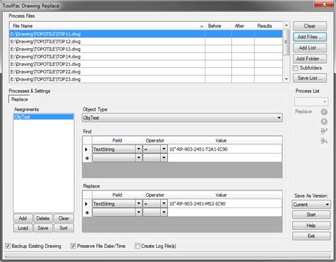 solved find and replace different text in multiple autocad files