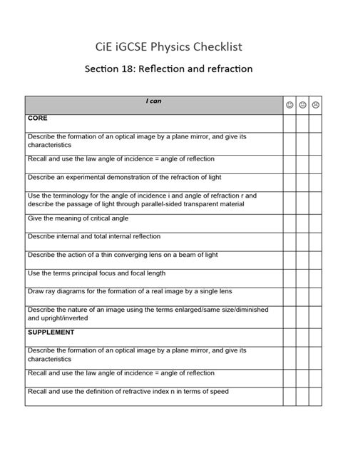 Cie Igcse Physics Checklist Section 18 Pdf