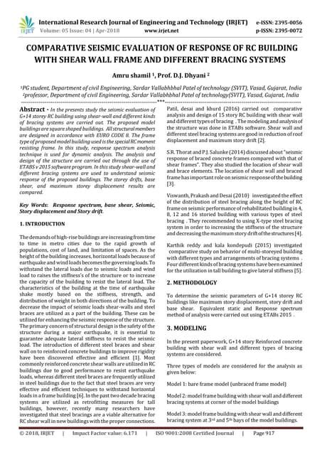 Comparative Seismic Analysis Of G 20 Rc Framed Structure Building For Maximum Drift With And