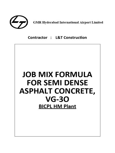 Sdac Mix Design Vg 30 Bicpl Hm Plant Linnhoff Pdf Concrete Construction Aggregate
