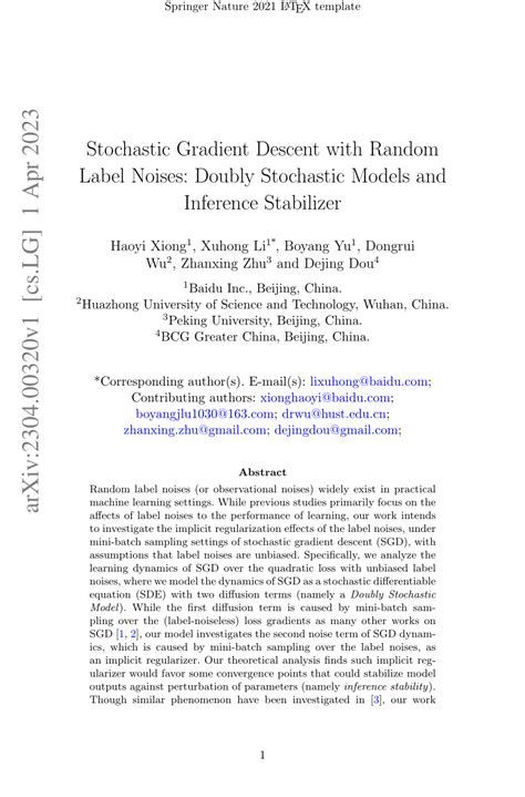 Pdf Doubly Stochastic Models Learning With Unbiased Label Noises And