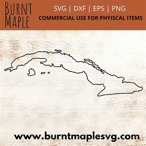 Cuba Outline Svg Cuba Map Outline Country Svg Caribbean Etsy