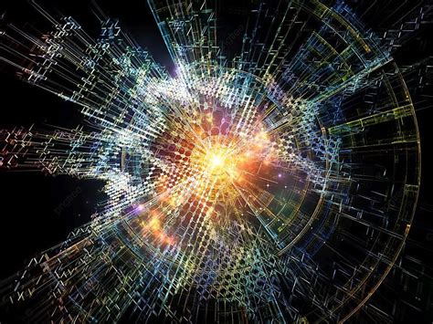 Exponential Growth Of Technology Bright Math Generated Abstract Radial Elements To Illustrate