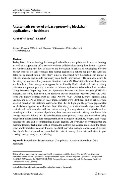 Pdf A Systematic Review Of Privacy Preserving Blockchain Applications