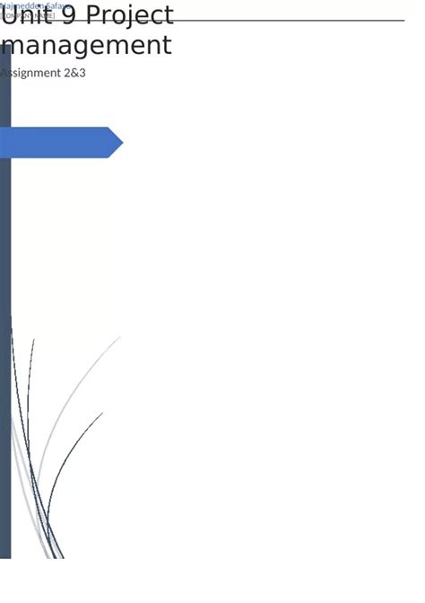 Unit 9 It Project Management Assignment 2 And 3 All Criteria Met Distinction Unit 9 It