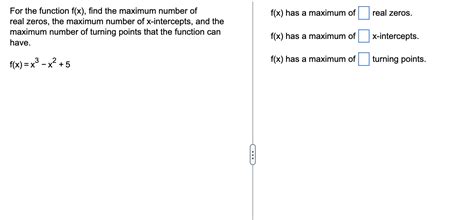 Solved For The Function F X Find The Maximum Number Of Chegg Com