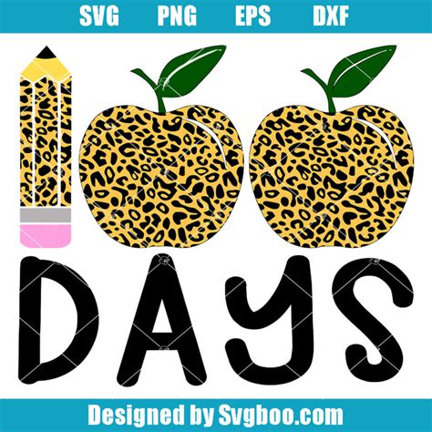 100 Days Pencil And Apple Svg 100 Days Svg School Svg