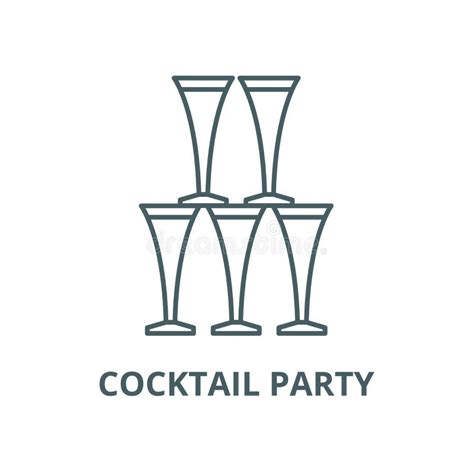 Cocktail Party Vector Line Icon Linear Concept Outline Sign Symbol