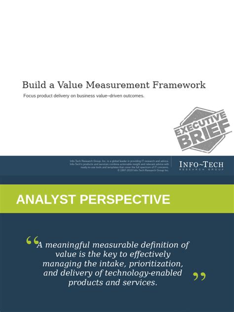 It Build A Value Measurement Framework Executive Brief Pdf