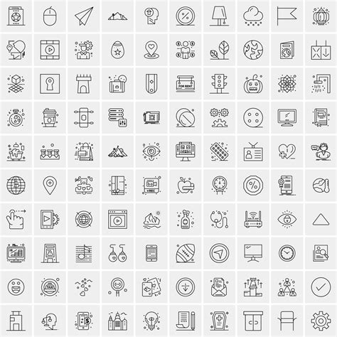 Set Of 100 Creative Business Line Icons 13190697 Vector Art At Vecteezy