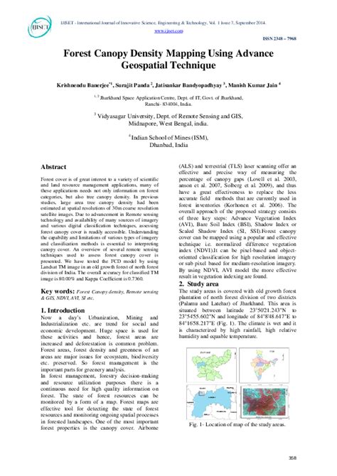Pdf Forest Canopy Density Mapping Using Advance Geospatial Technique