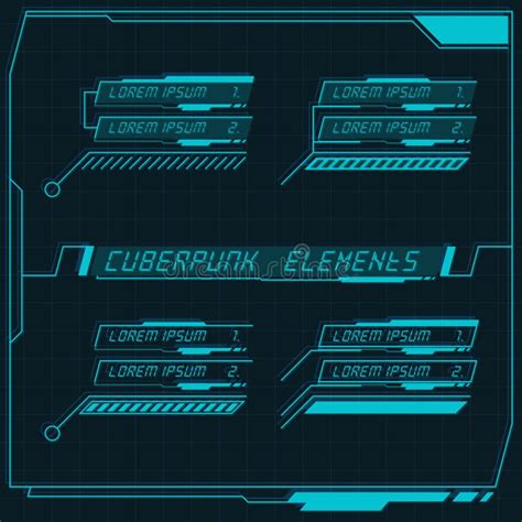 Scifi Futuristic Control Panel Collection Of Hud Elements Gui Vr Ui