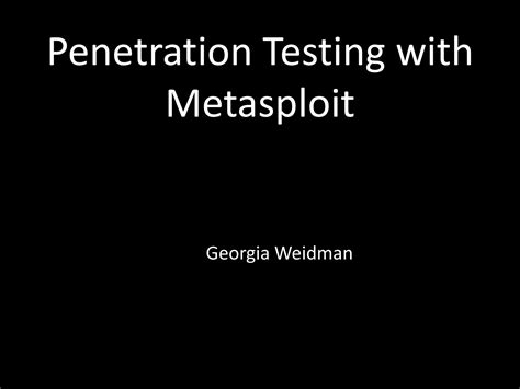 Metasploit For Penetration Testing Beginner Class Pdf