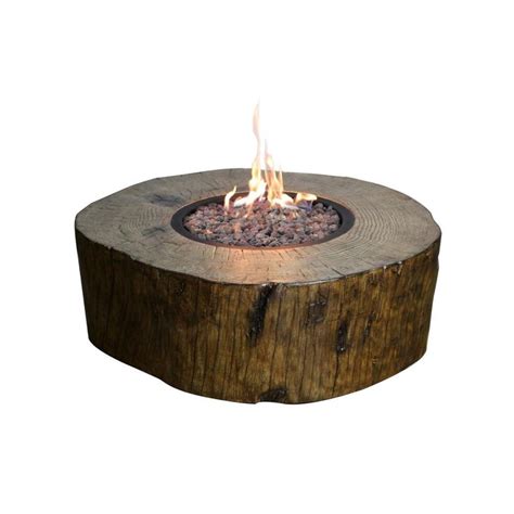 Modeno Blazing Timber 37 In Round Eco Stone Propane Fire Pit In