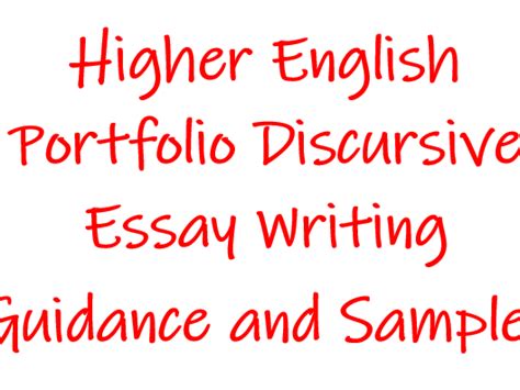 Sample Discursive Essays Teaching Resources
