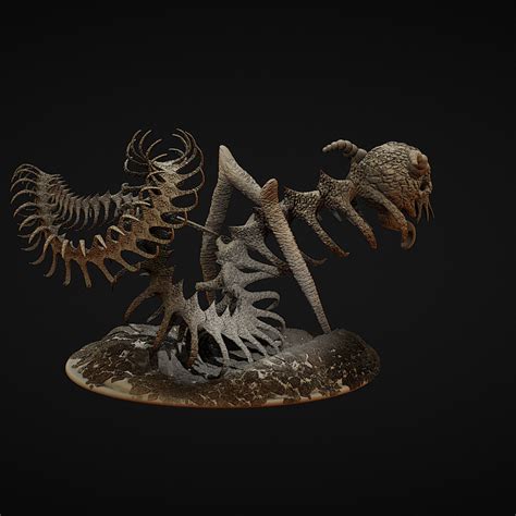 3d Printable Bone Worm Giant Creature By Lazy Bear