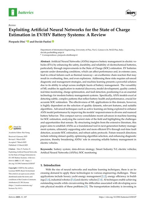Pdf Exploiting Artificial Neural Networks For The State Of Charge Estimation In Ev Hv Battery