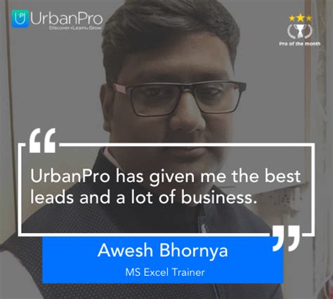 Meet Awesh Bhornya An Ms Excel Trainer From Mumbai
