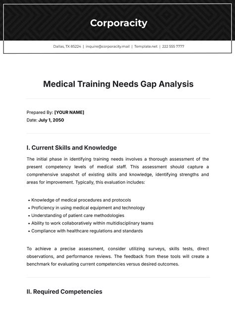 Free Medical Training Needs Gap Analysis Template To Edit Online