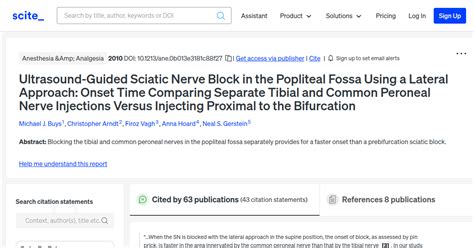 Ultrasound Guided Sciatic Nerve Block In The Popliteal Fossa Using A Lateral Approach Onset