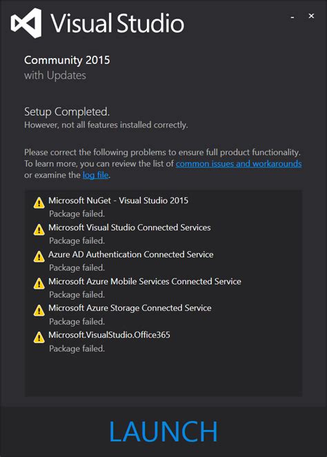 Unable To Install A Useuable Version Of Visual Studio Community 2015