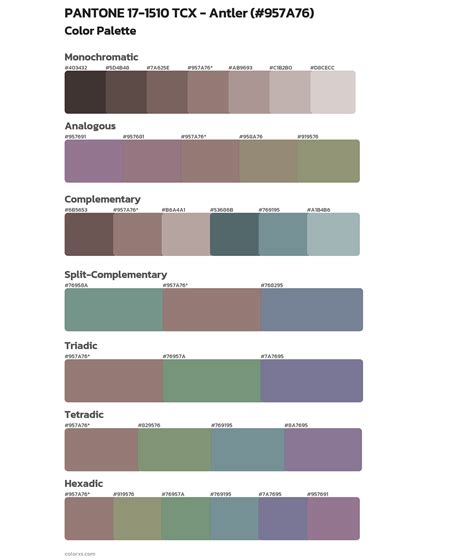 Pantone 17 1510 Tcx Antler Color Palettes
