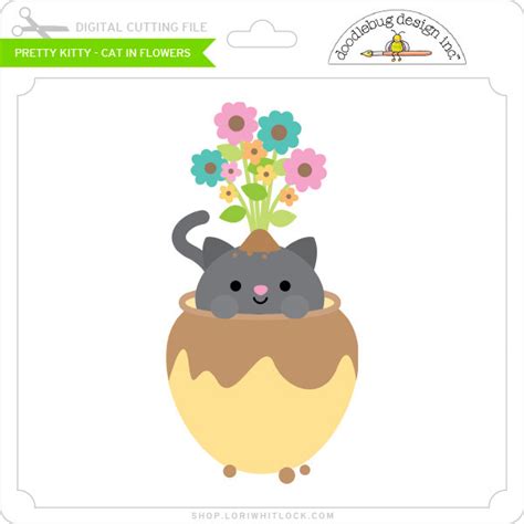 Pretty Kitty Cat In Flowers Lori Whitlocks Svg Shop