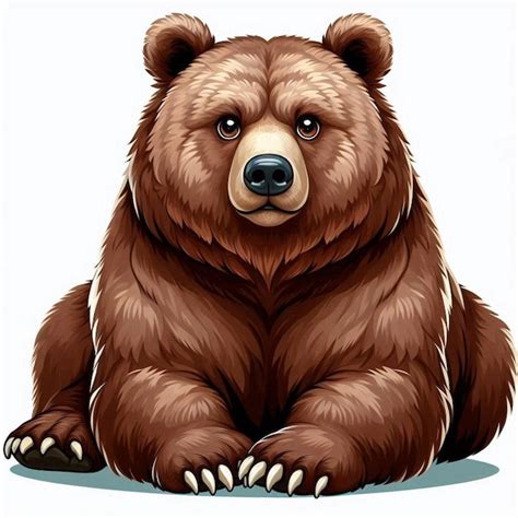 Grizzly Bear Vector Cartoon Illustration Premium Ai Generated Vector