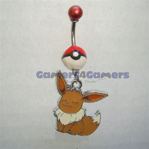 Pokemon Pokeball Eevee Belly Button Ring Belly Button Piercing