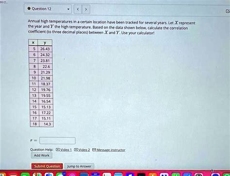 solved 30 2 question12 annual high temperatures in a certain location