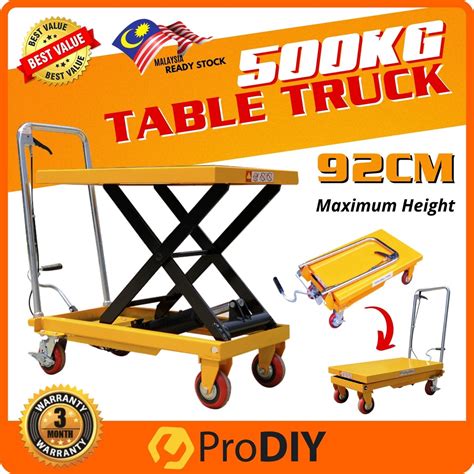 500kg Heavy Duty Trolley Troli Barang Hydraulic Trolley Tool Trolley Troli Manual Lift Table