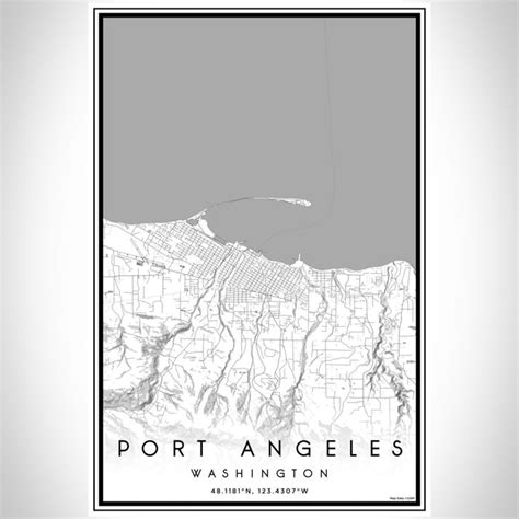 Port Angeles Washington Map Print In Classic — Jace Maps