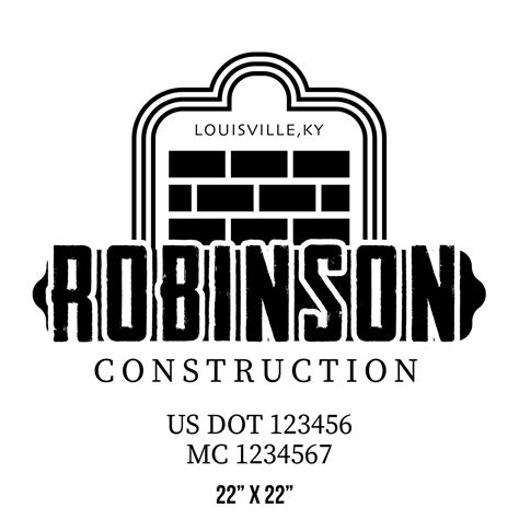 Company Name Truck Decal With 2 Regulation Lines Usdot Set Of 2