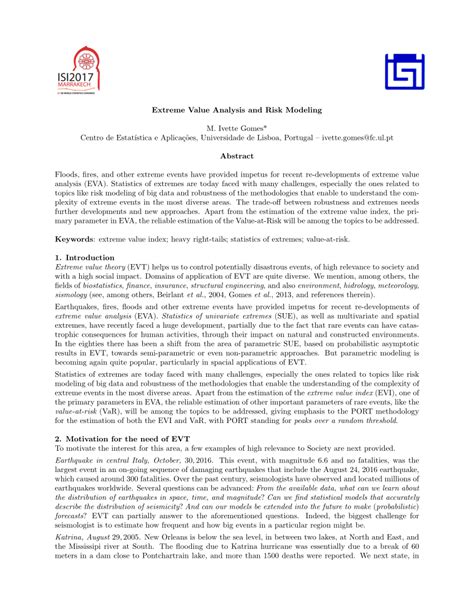 Pdf Extreme Value Analysis And Risk Modeling