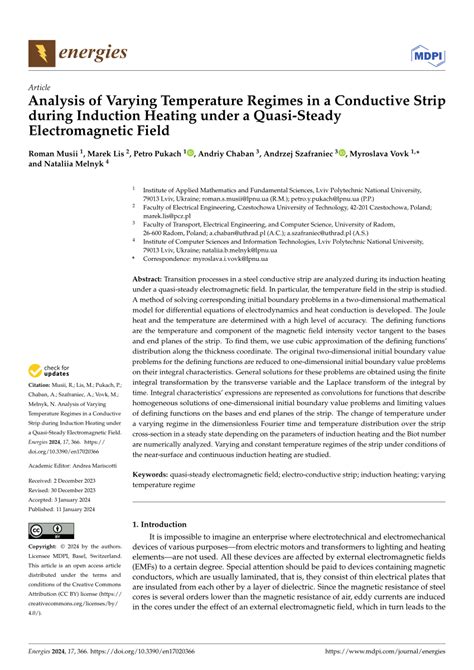 Pdf Analysis Of Varying Temperature Regimes In A Conductive Strip During Induction Heating