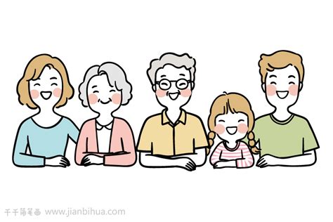 家庭画画人物 简笔画 文秘苑图库