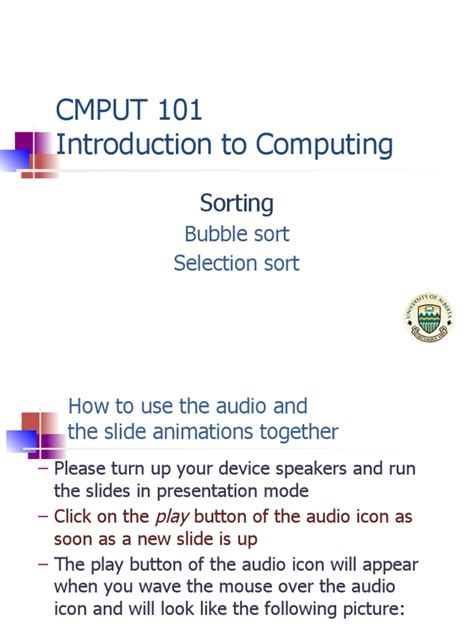 comput 101 lecture on sorting pdf